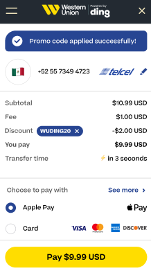 How to add a promo code? – WU powered by Ding
