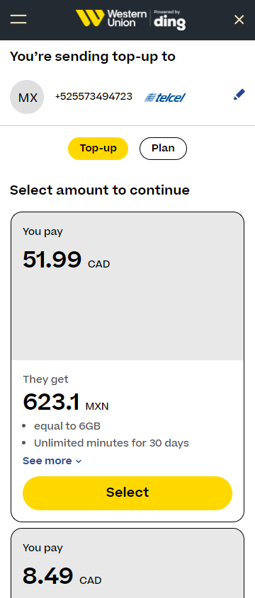 How to top-up? – WU powered by Ding